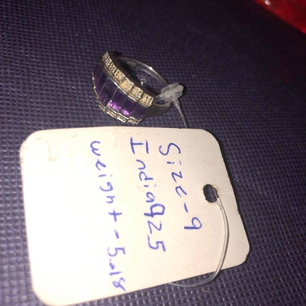 925 India Purple Stones Ring - Gem